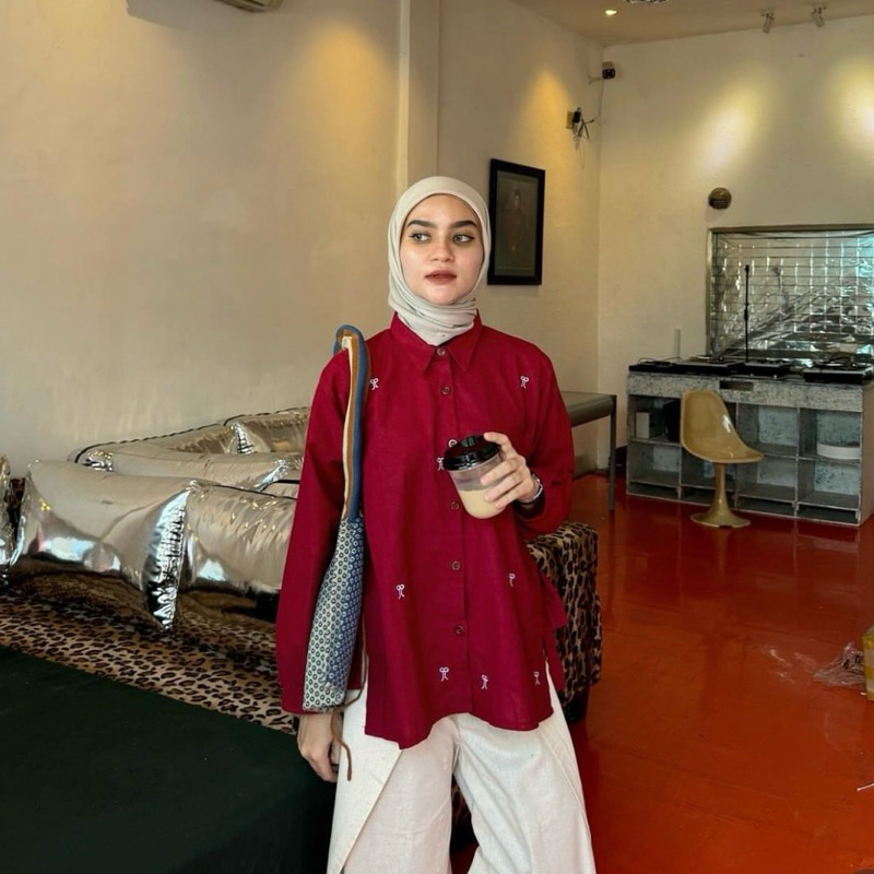 Jual DAISY SHIRT COQUETTE KEMEJA LINEN WANITA | Shopee Indonesia