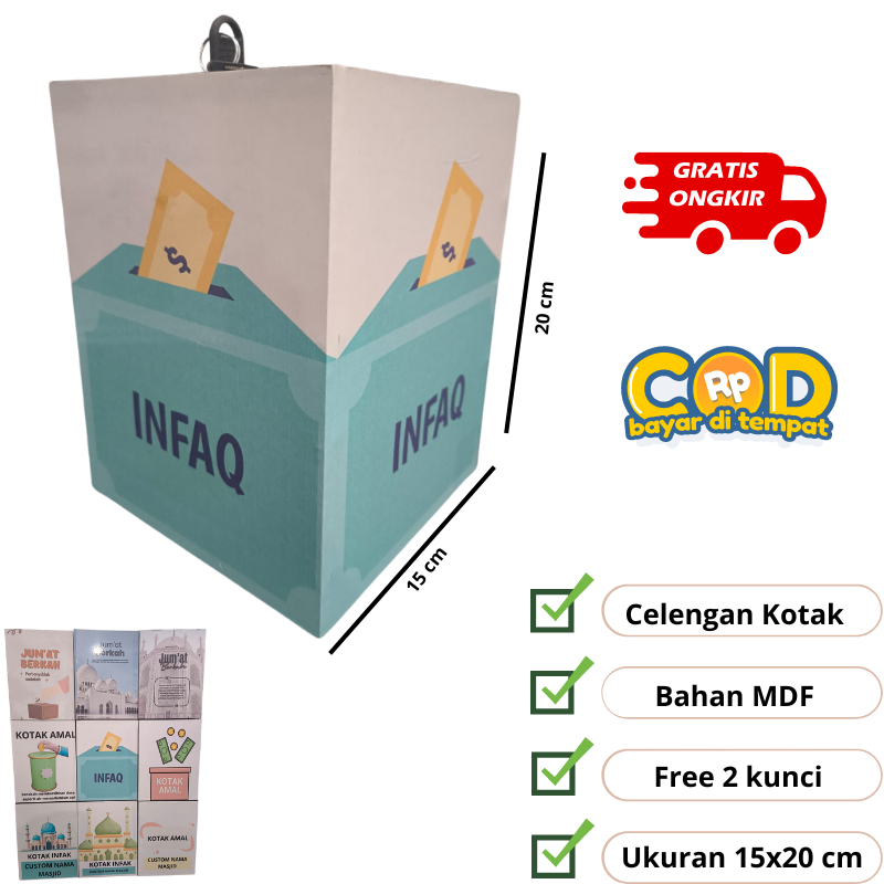 Jual Kotak Amal Mdf 15x20 Cm Kotak Infaq Masjid Kotak Infaq Masjid