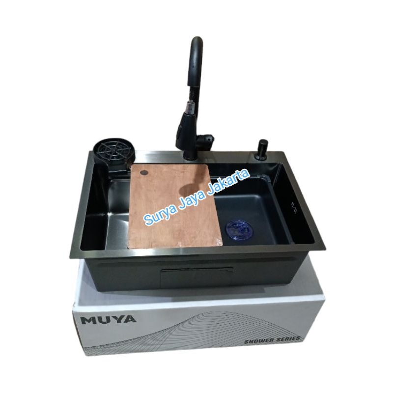 Jual Paket komplit kitchen sink MUYA 6845 hitam / Paket kitchen sink ...