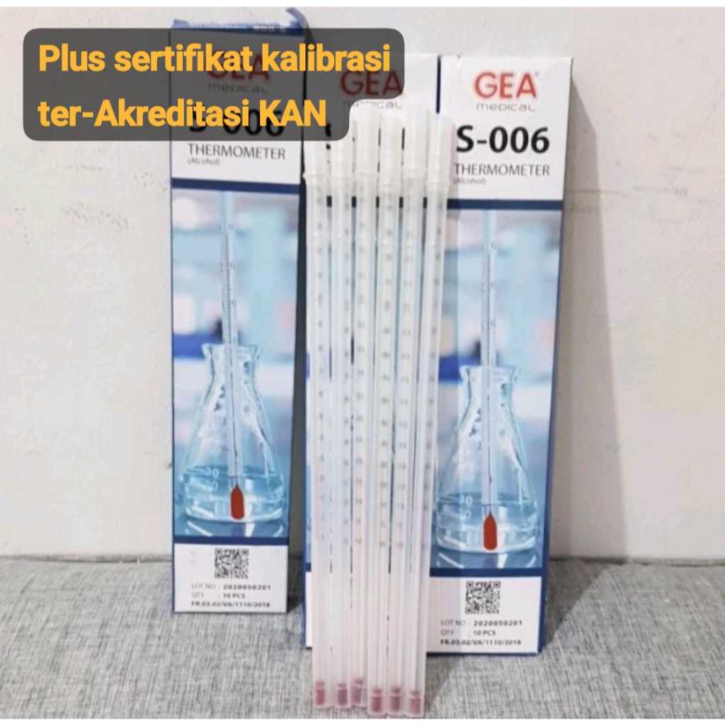Jual THERMOMETER ALKOHOL LAB -10 s/d 110 GEA TYPE S-006 Plus Sertifikat ...