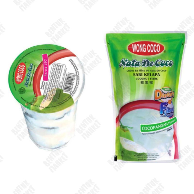 Jual WONG COCO Nata de Coco Pouch 360gr / Wong Coco Gelas 220gr / Nata ...