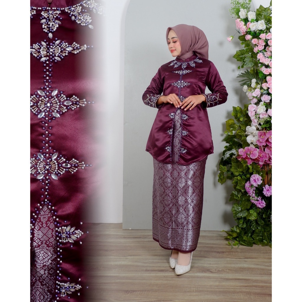 Jual Set Tunik TAFETA payet // Set Tunik Payet Modern // Set Baju ...