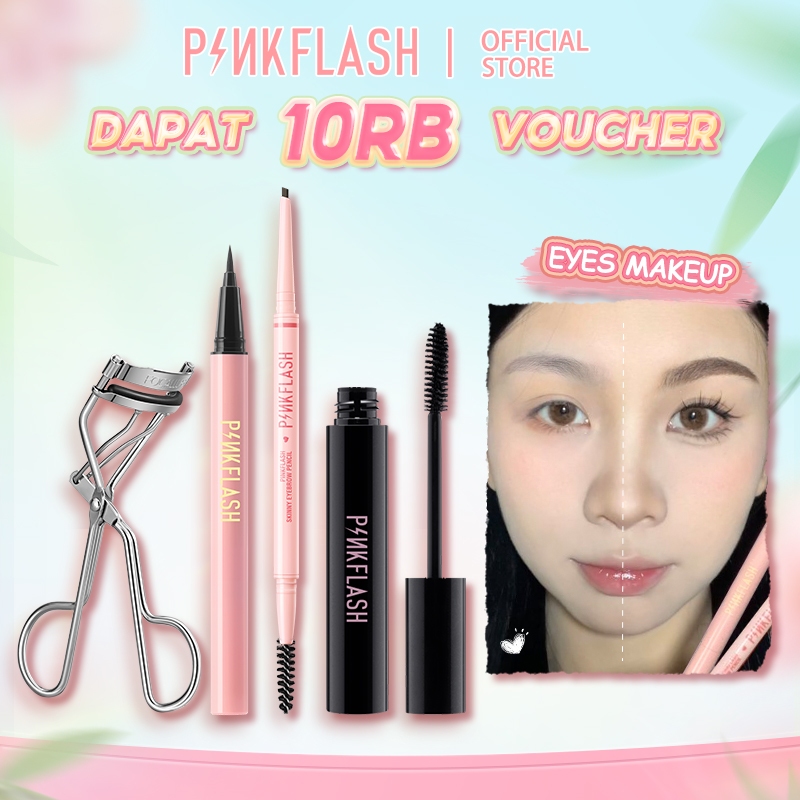 Jual PINKFLASH Eyes Makeup Set Lengthen Mascara + Tahan air Eyeliner ...