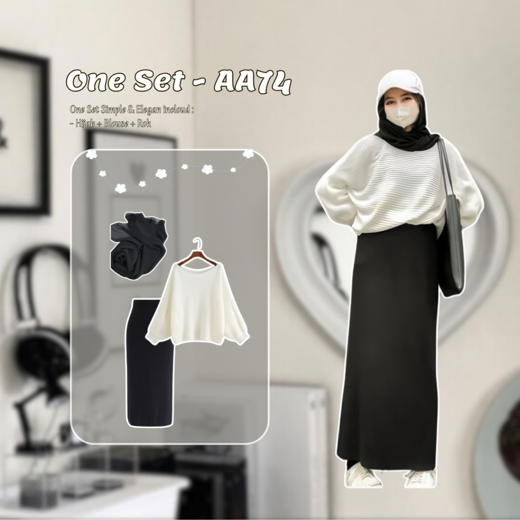 Jual 3in1 One Set Wanita Hijab OOTD Wanita Kekinian Outfit Study Tour Kampus Hangout Nongkrong ...