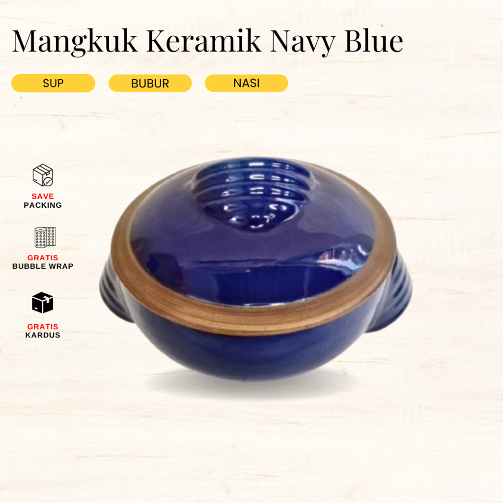 Jual [PREMIUM] Mangkuk Keramik Navy Blue | Mangkuk Keramik Cantik ...
