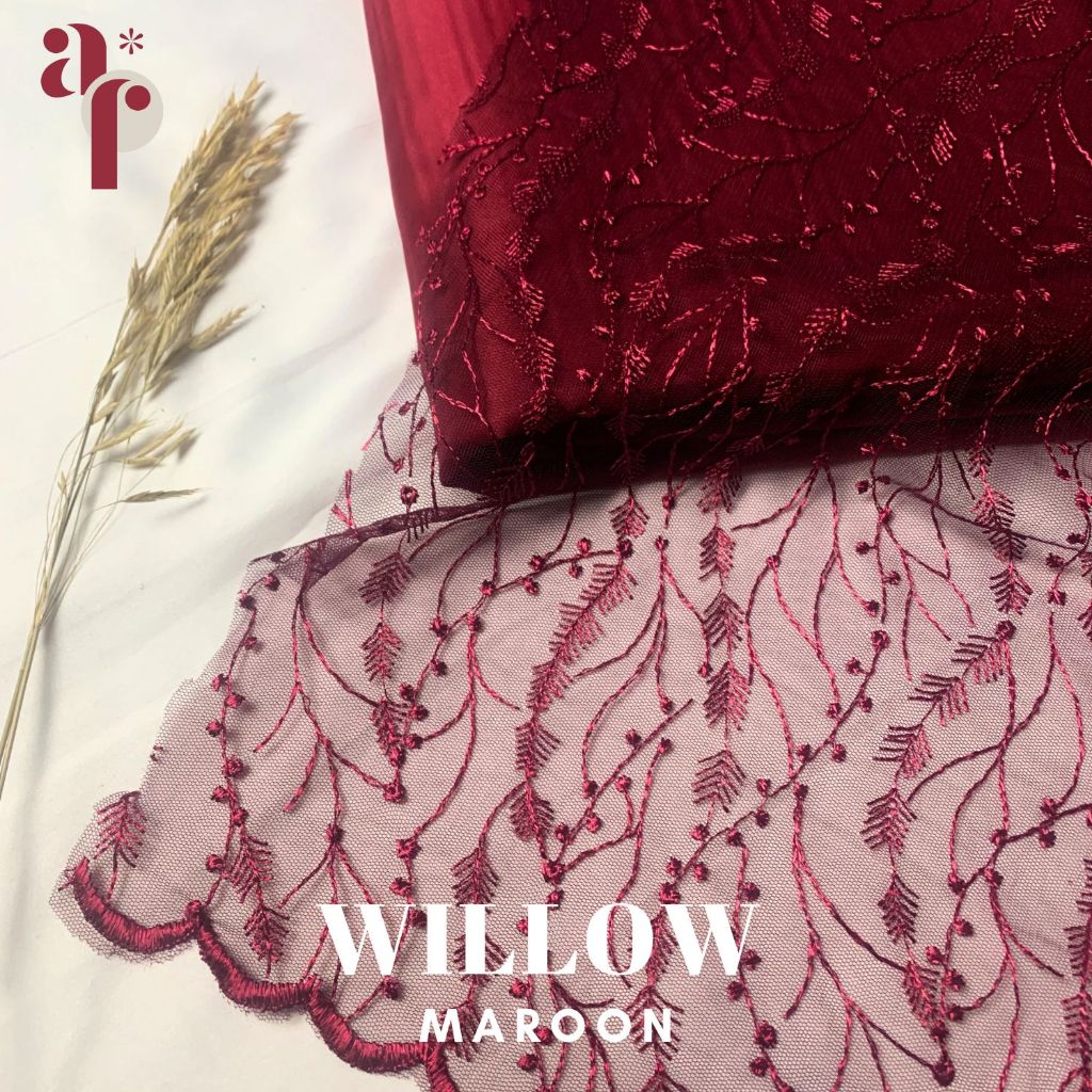 Jual ½ meter Kain Brukat Premium Willow Motif / Brokat Tile Prancis ...