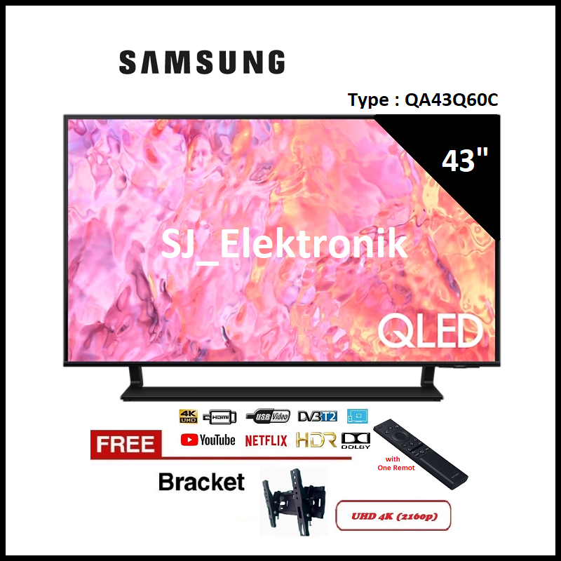 Jual (KHUSUS LUAR KOTA) Braket + Samsung 43Q60C QLED Q60C 4K Smart TV 43 Inch | QA43Q60CAK ...