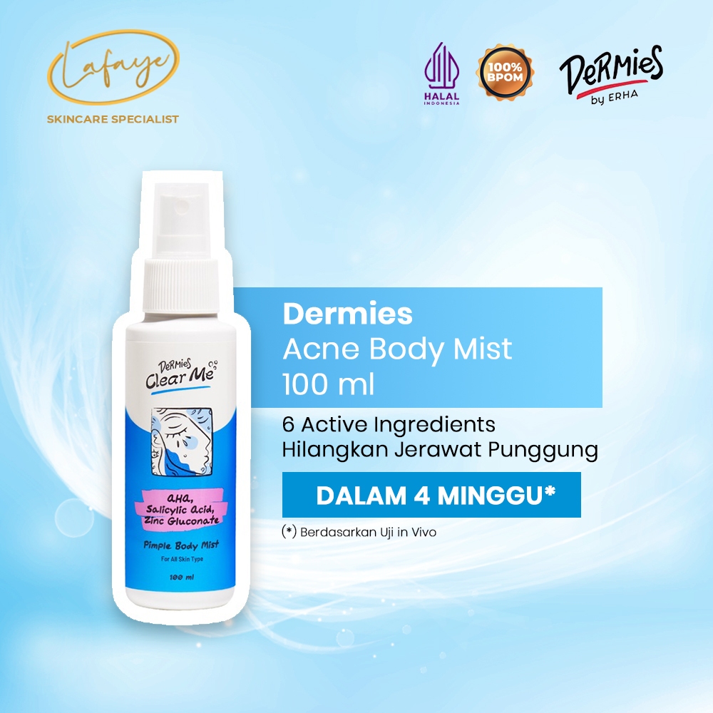 Jual Dermies Clear Me Pimple Acne Body Mist 100 ml - Obat Jerawat ...
