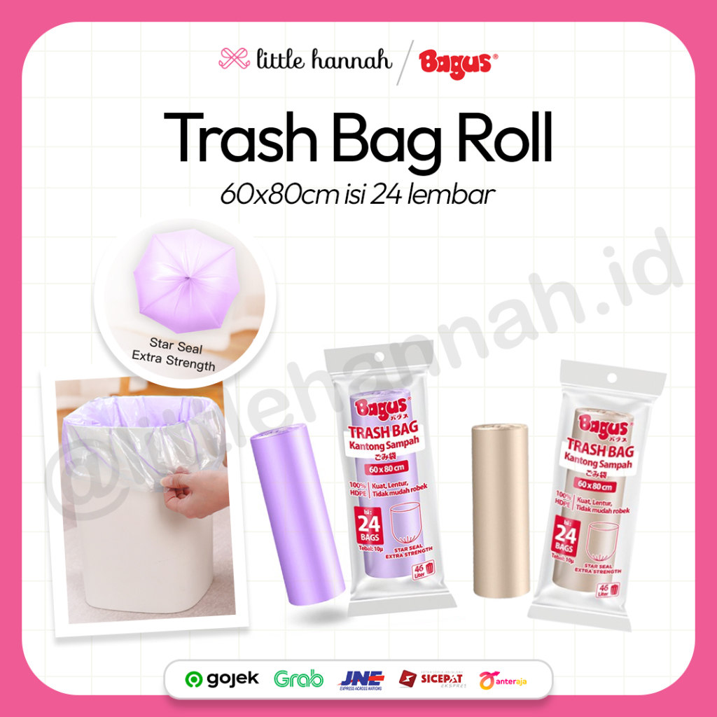 Jual BAGUS Trash Bag Roll / Kantong Sampah Nappy Bin / Kantong Sampah ...