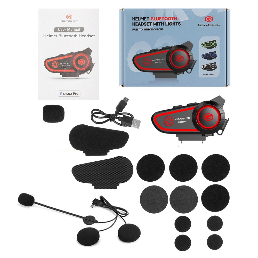 Jual Gearelec DK02 intercom Helm Bluetooth Headset BT5.2 IPX7 TahanAir ...