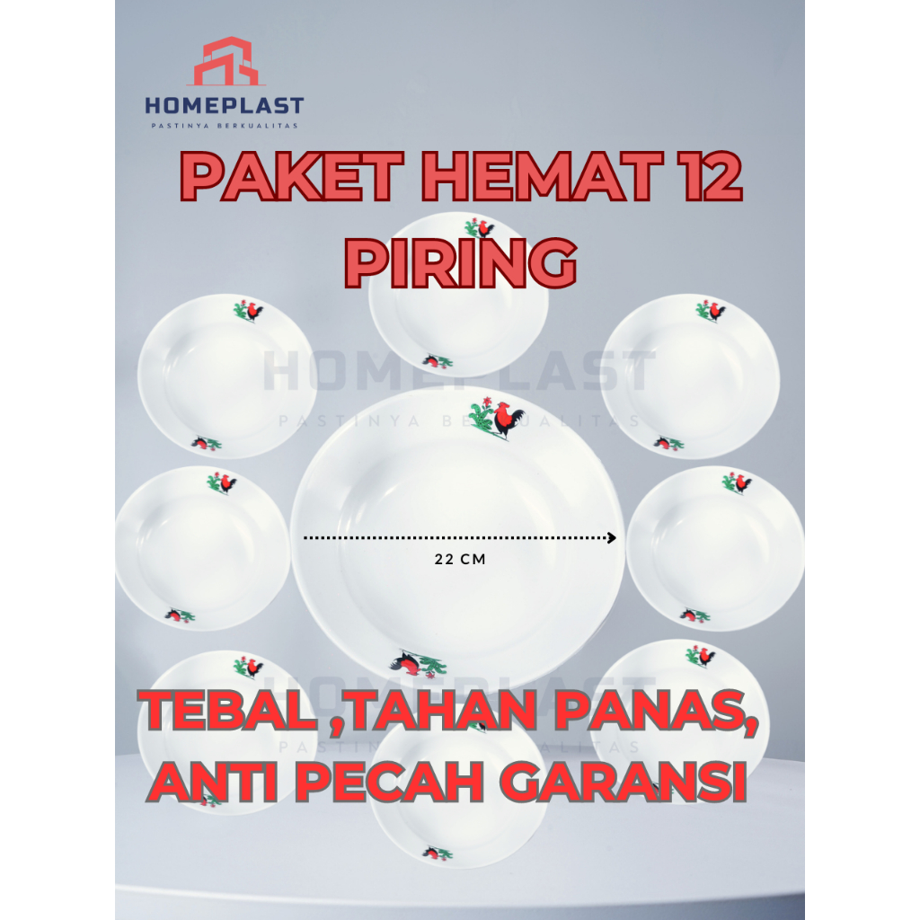 Jual PAKET HEMAT Piring Plastik Logo Ayam Jago Tebal Anti Pecah ...