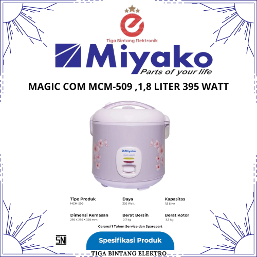 Jual MAGIC COM MIYAKO MCM-509 ( 1.8 Liter ) | Shopee Indonesia