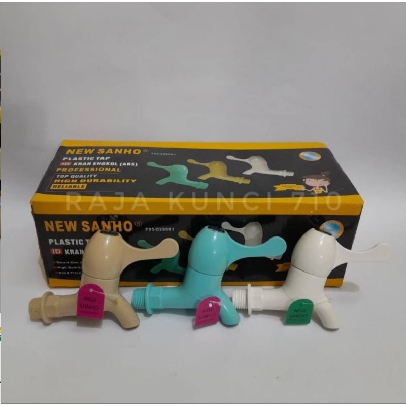 Jual Kran Air Pvc Tembok Engkol 1/2" Sanho / Keran Air PVC Tebal ...