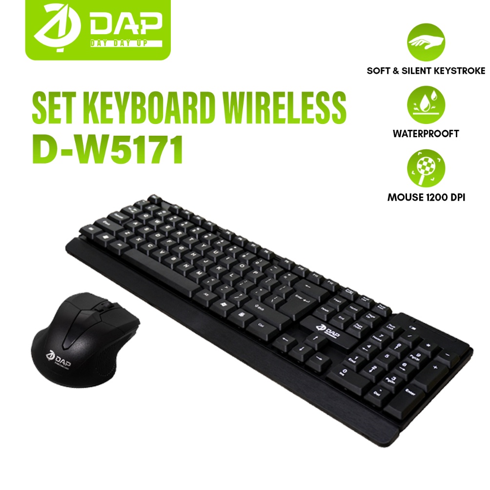 Jual DAP Wireless Keyboard and Mouse DW5171 Combo Optical Mouse ...