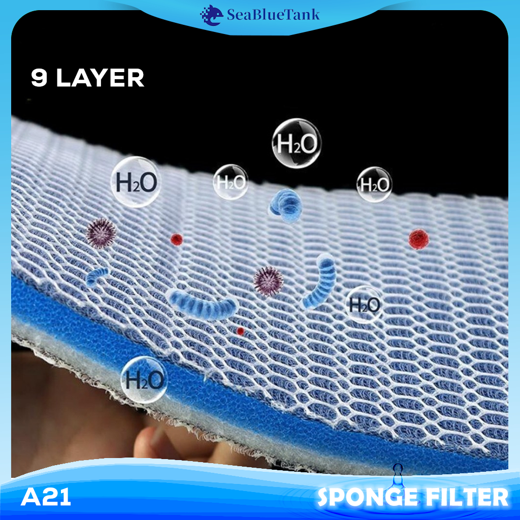 Jual SBT 9 Layers Filter Aquarium A21 Spons Tangki Ikan Ada Lem Busa ...