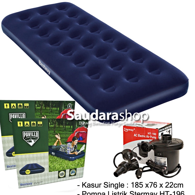 Jual Bestway 67 Kasur Angin Single 185cm x76cm x 22cm Pompa listrik ...