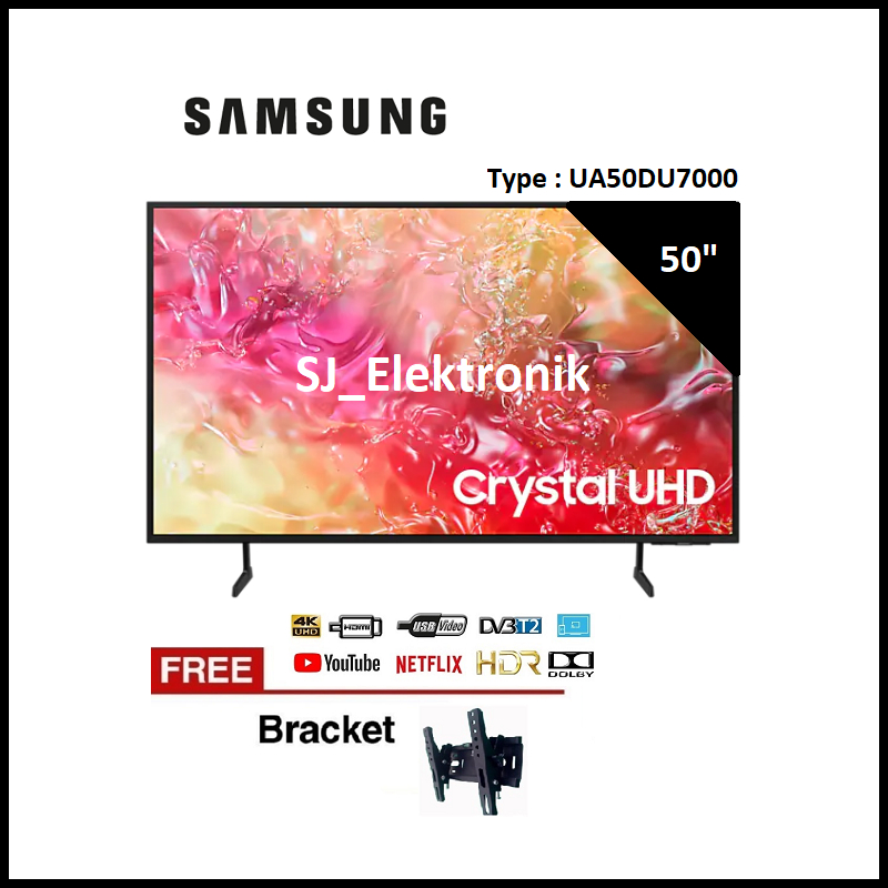 Jual Braket + Samsung 50DU7000 - LED TV 50 Inch UA50DU7000 Crystal UHD ...