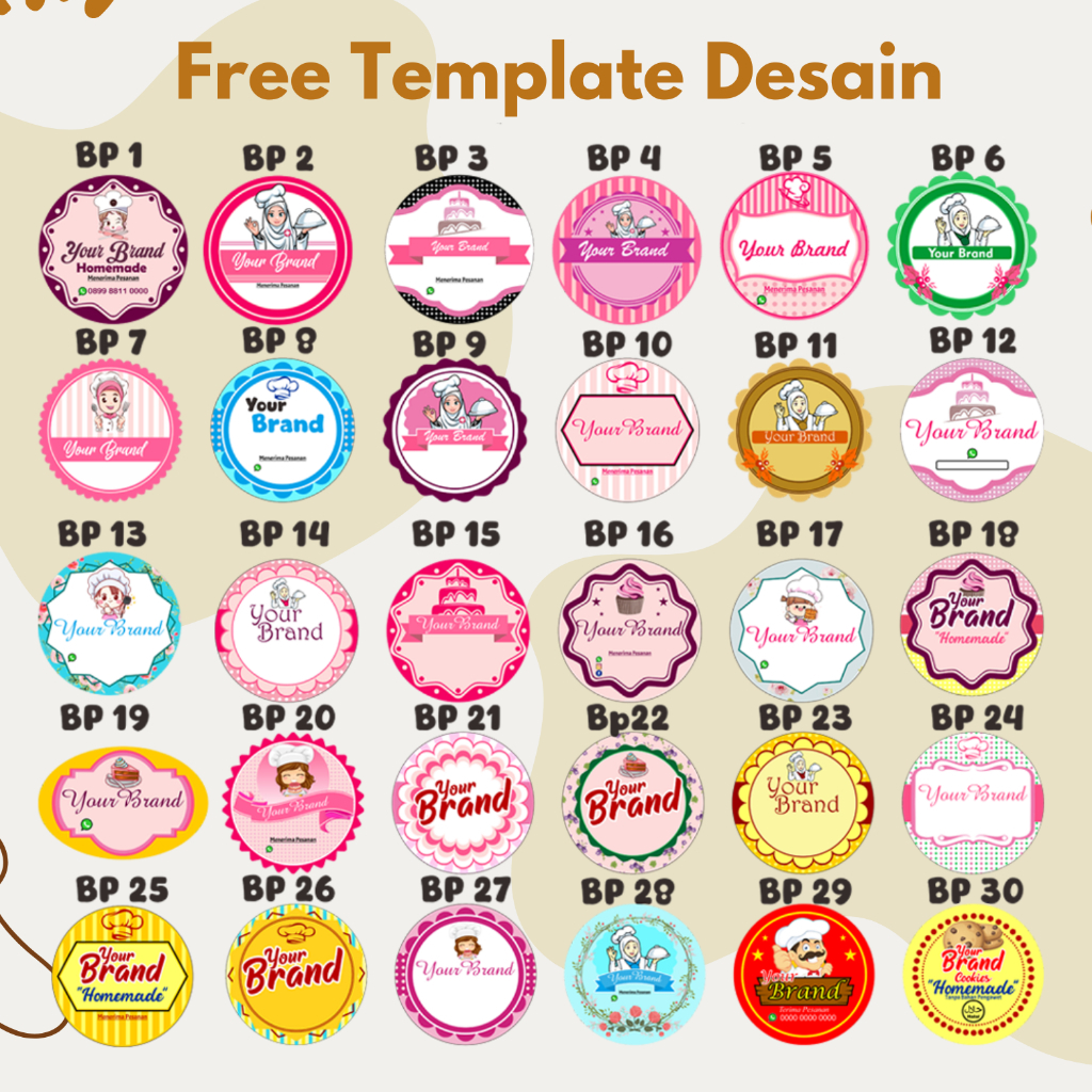 Jual Cetak Sticker Custom Label Kemasan A3+ untuk Toko Olshop Makanan ...