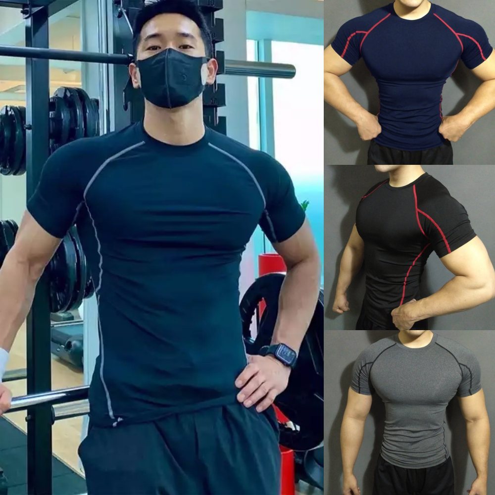 Jual KAOS GYM PRIA SPORT WEAR BODYFIT FITNESS RA ATASAN OLAHRAGA ...