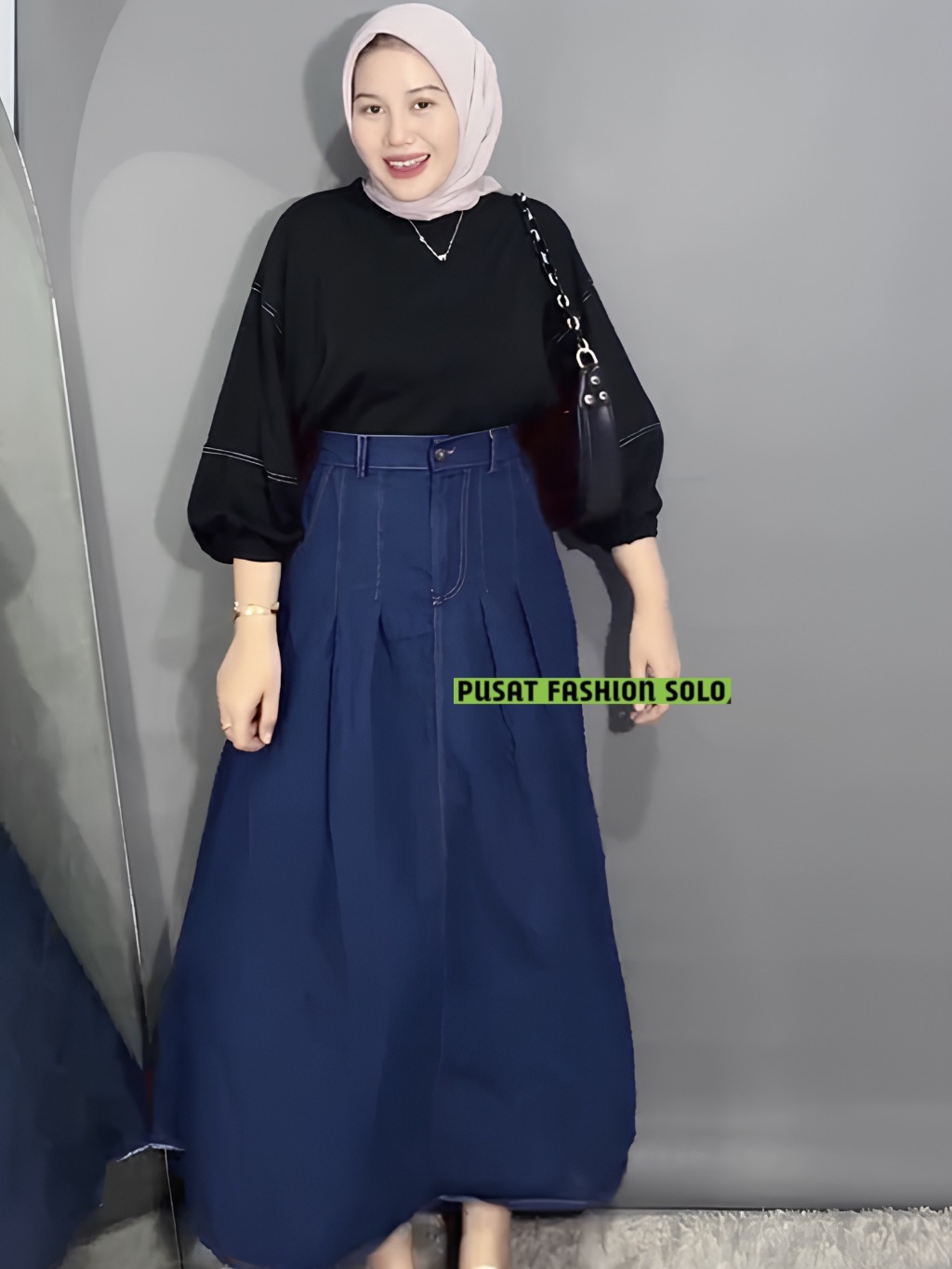 Jual Giselle Rok Jeans Highwaist Korean Style Rok Plisket Jeans Wash ...