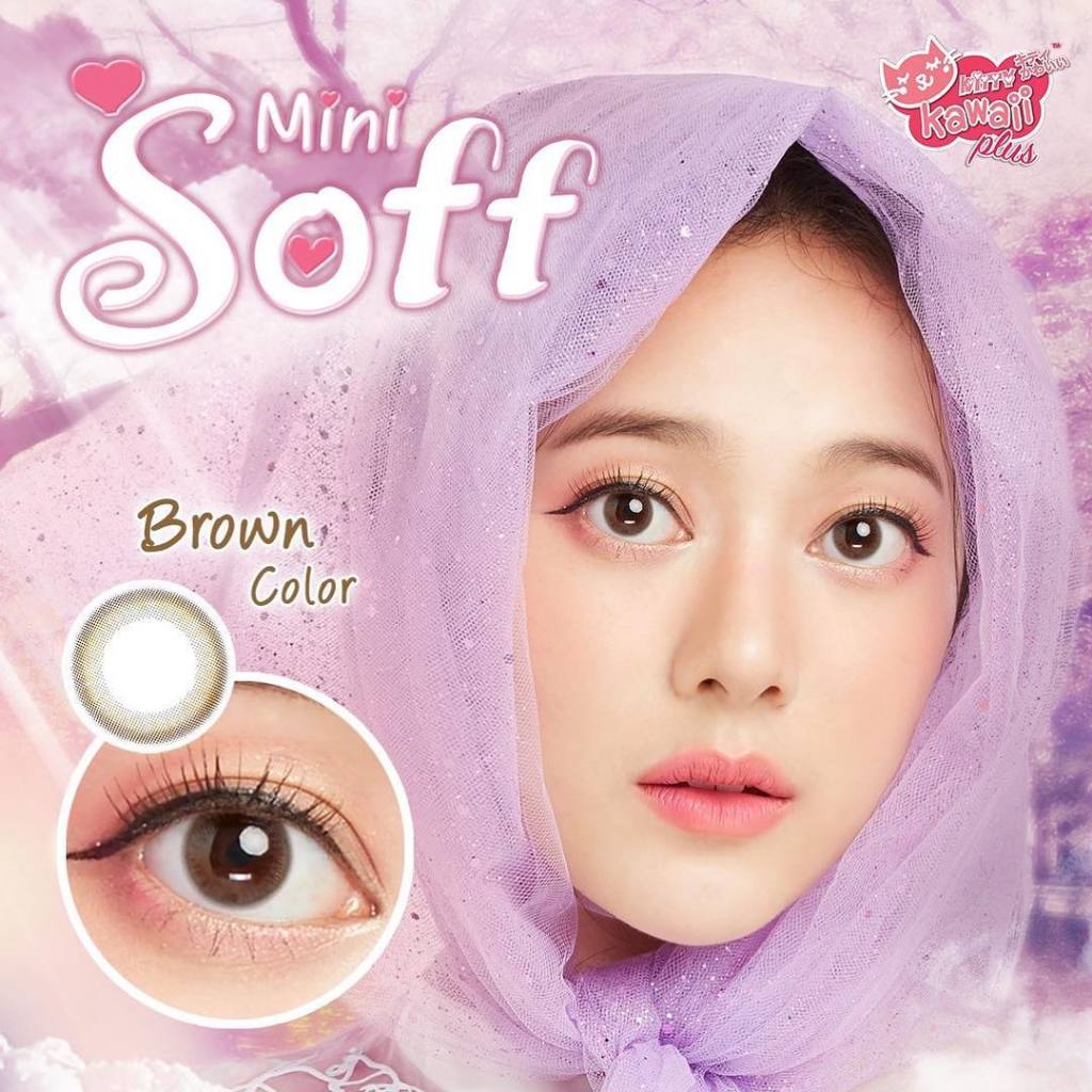 Jual (ORI) Softlens Kitty Kawaii Mini Soft Brown Gray / Softlens ...