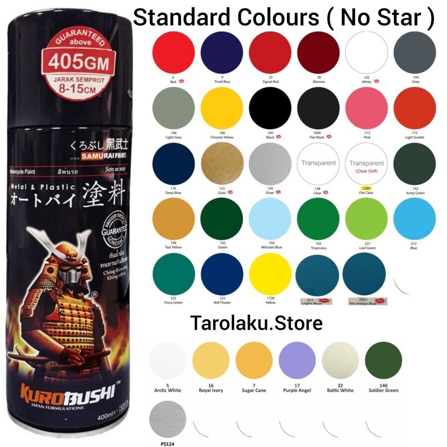Jual Samurai Paint Clear Pernis Black Hitam Doff Red White Tosca Green ...