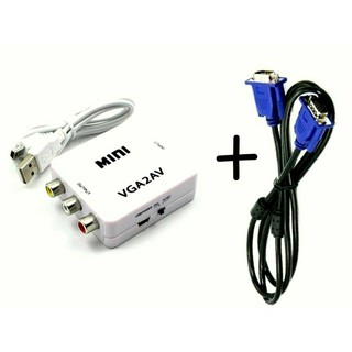 Jual VGA to AV | Converter VGA To RCA/AV free kabel VGA | Shopee Indonesia