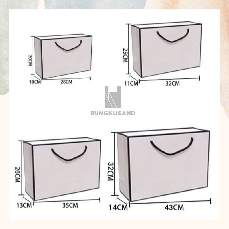 Jual PAPER BAG PUTIH LIST HITAM MODEL ELEGANT MEWAH TAS KADO GOODIE BAG ...
