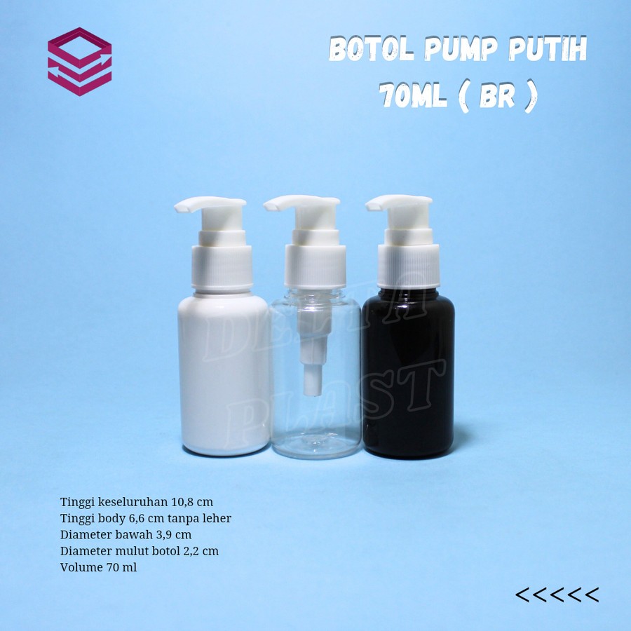 Jual botol pump 60 ml tubular / botol lotion pump 70ml - tutup putih | Shopee Indonesia