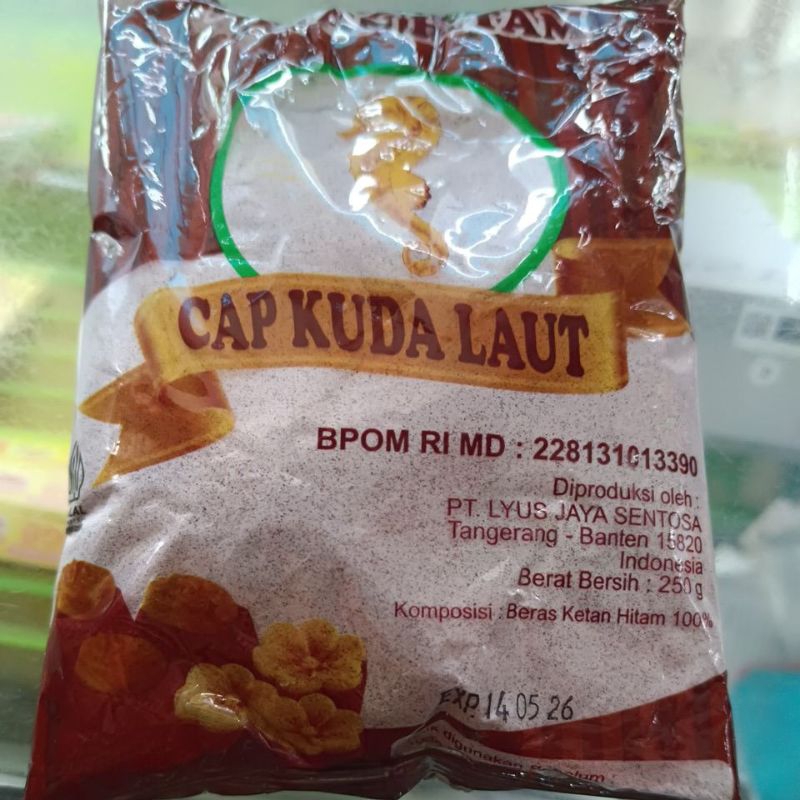 Jual Tepung ketan hitam cap kuda laut @250g | Shopee Indonesia