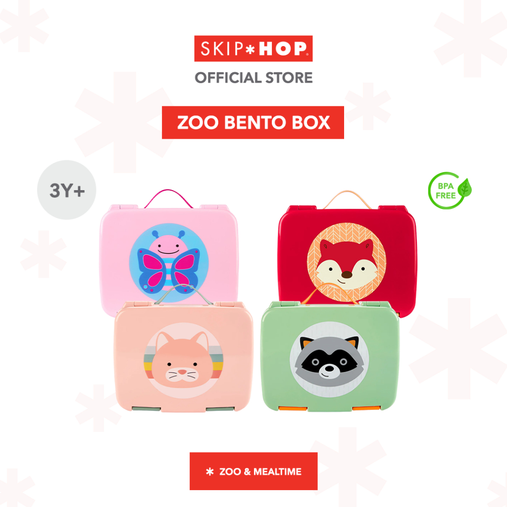 Jual Skiphop Zoo Style Bento Box - Kotak Bekal Anak 2 Sekat dan 1 Kotak ...