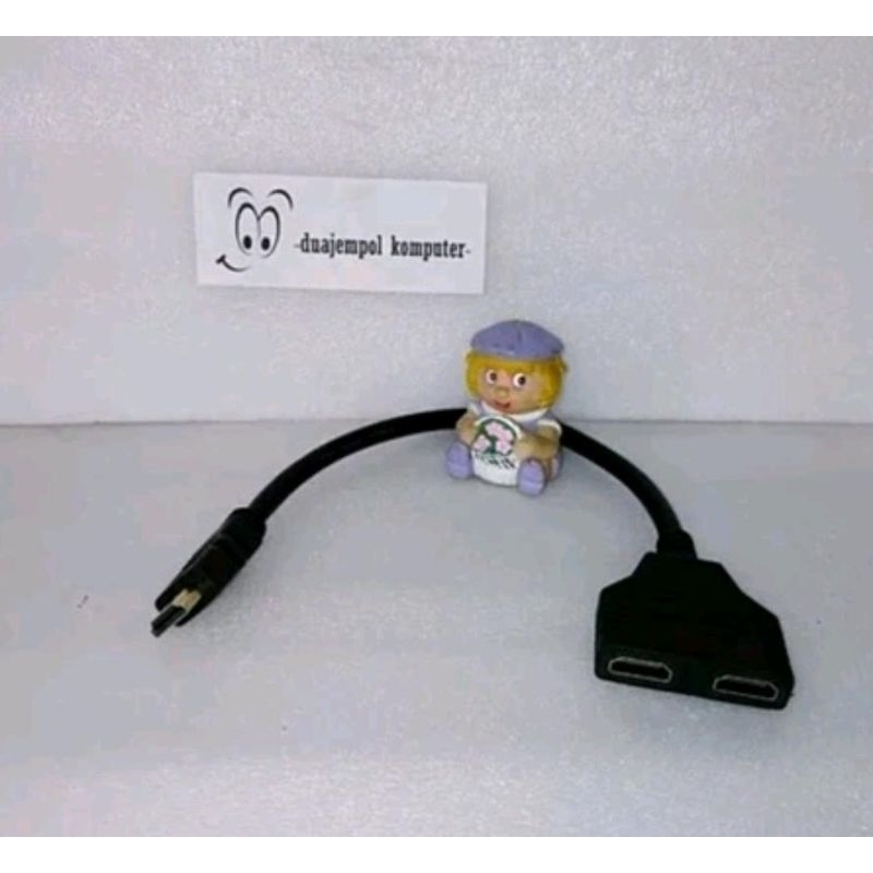 Jual kabel - HDMI splitter 1 input 2 output adapter fe-male to split-er ...