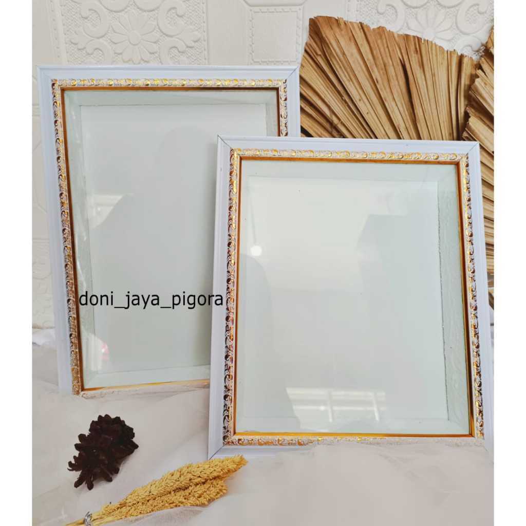 Jual Frame Mahar Putih Gold / Bingkai Mahar motif / Pigora Mahar Putih ...