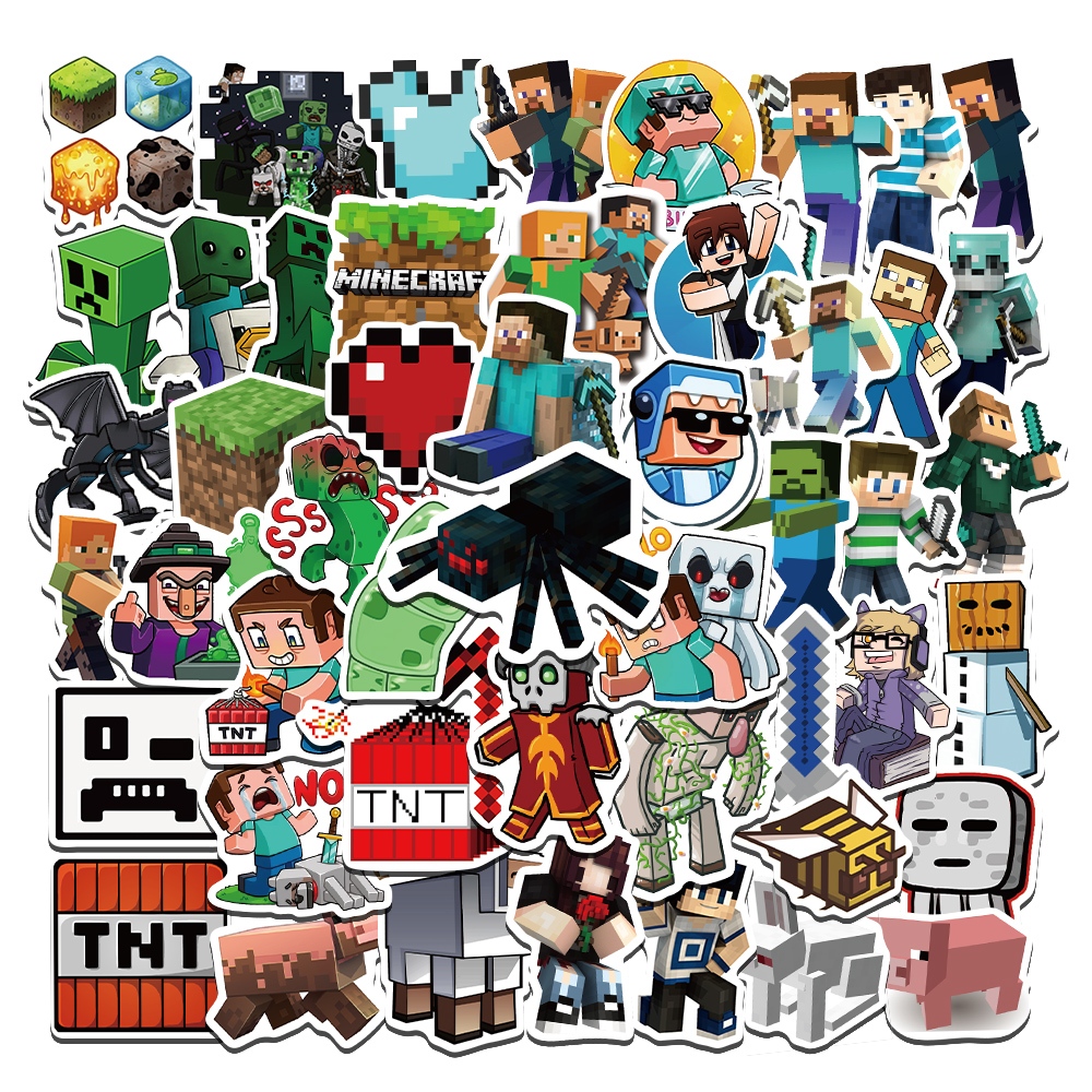 Jual [50PCS]Stiker Lucu Permainan Minecraft Stiker Kartun Vinyl Stiker ...