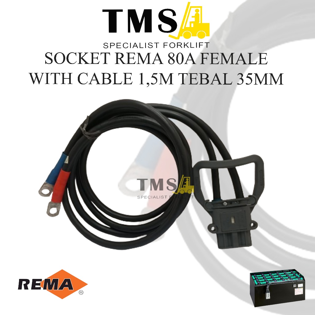 Jual Socket Rema 80A Female With Cable 1,5 meter (Tebal 35mm) For ...
