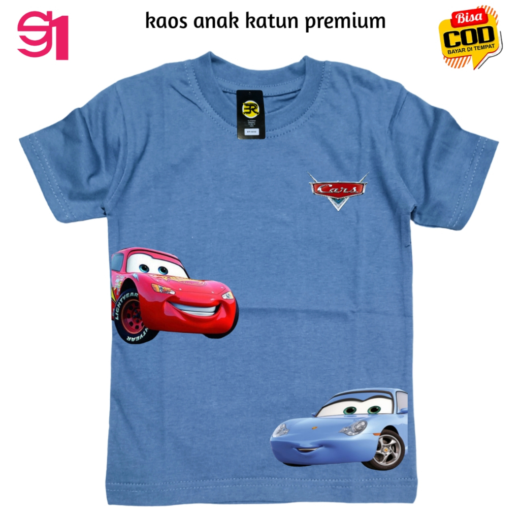 Jual Baju Anak Cartoon Cars Lighting mcqueen Kartun Mobil Tangan ...