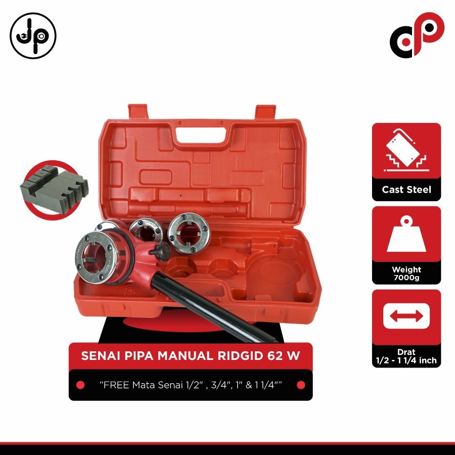 Jual Senai Pipa Manual Model Ridgid 1/2" - 1 1/4 " | Ratchet Die Stock ...