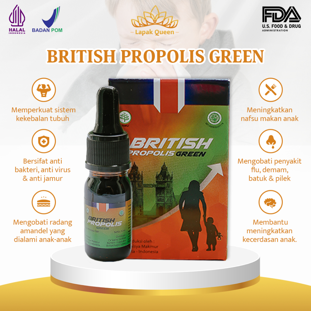 Jual British Propolis Green For Kids Original Obat Demam Batuk Pilek ...