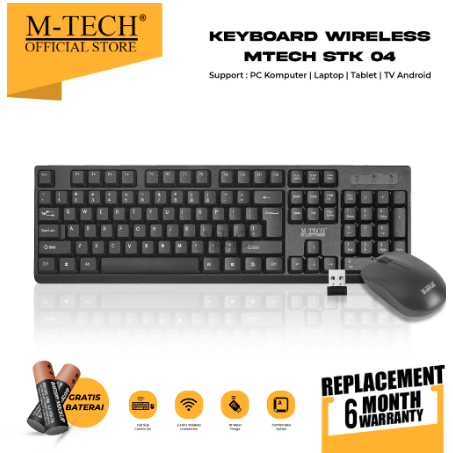 Jual ITSTORE M-tech Original Keyboard Mouse Wireless Set STK 04 / STK ...