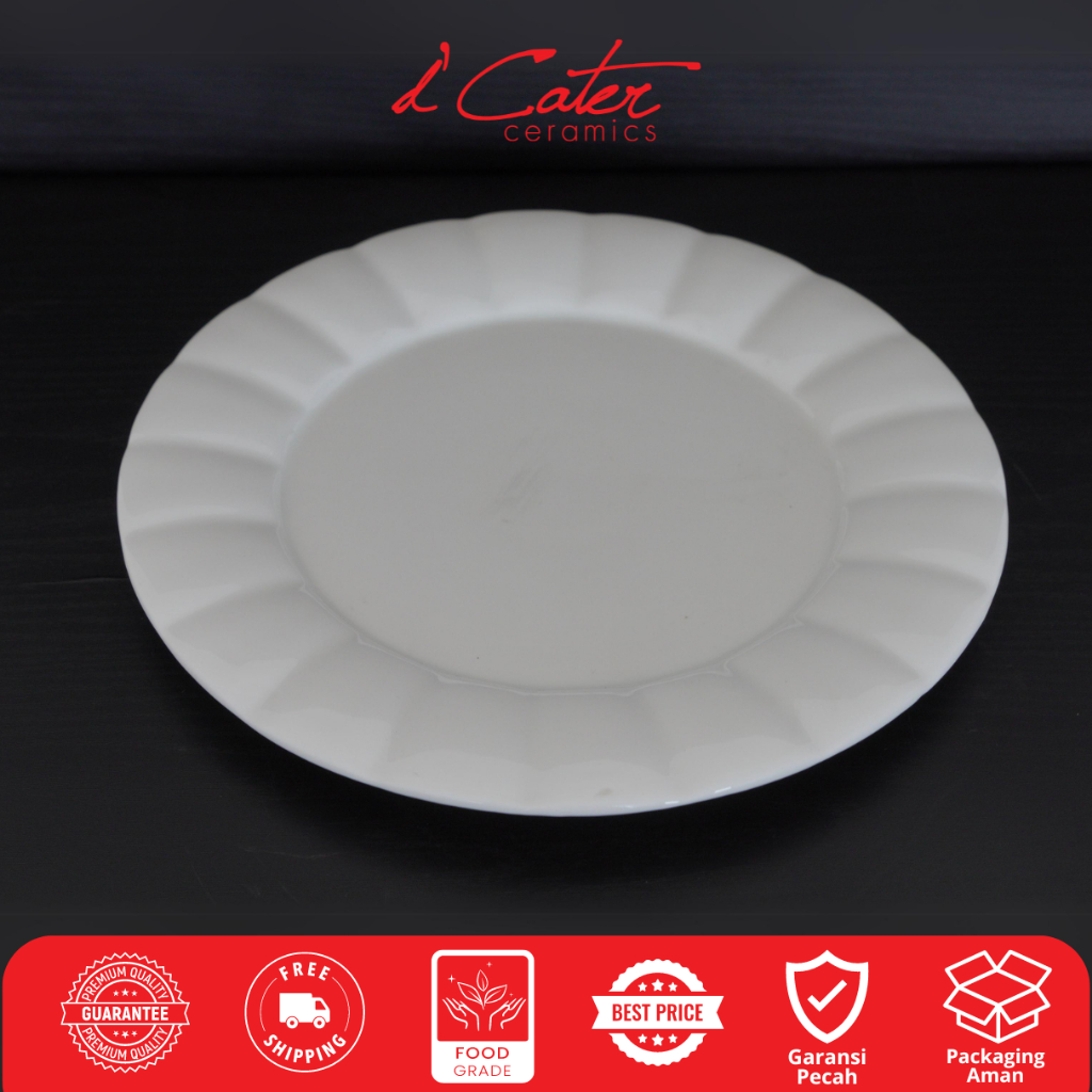 Jual Piring Makan Keramik K79 Diameter 24 cm Piring Keramik Putih ...