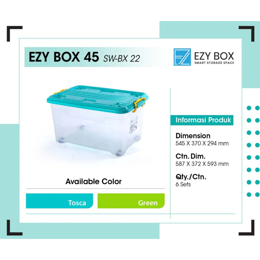 Jual CONTAINER BOX EZY CB 52 LITER TEMPAT PENYIMPANAN WADAH PLASTIK ...