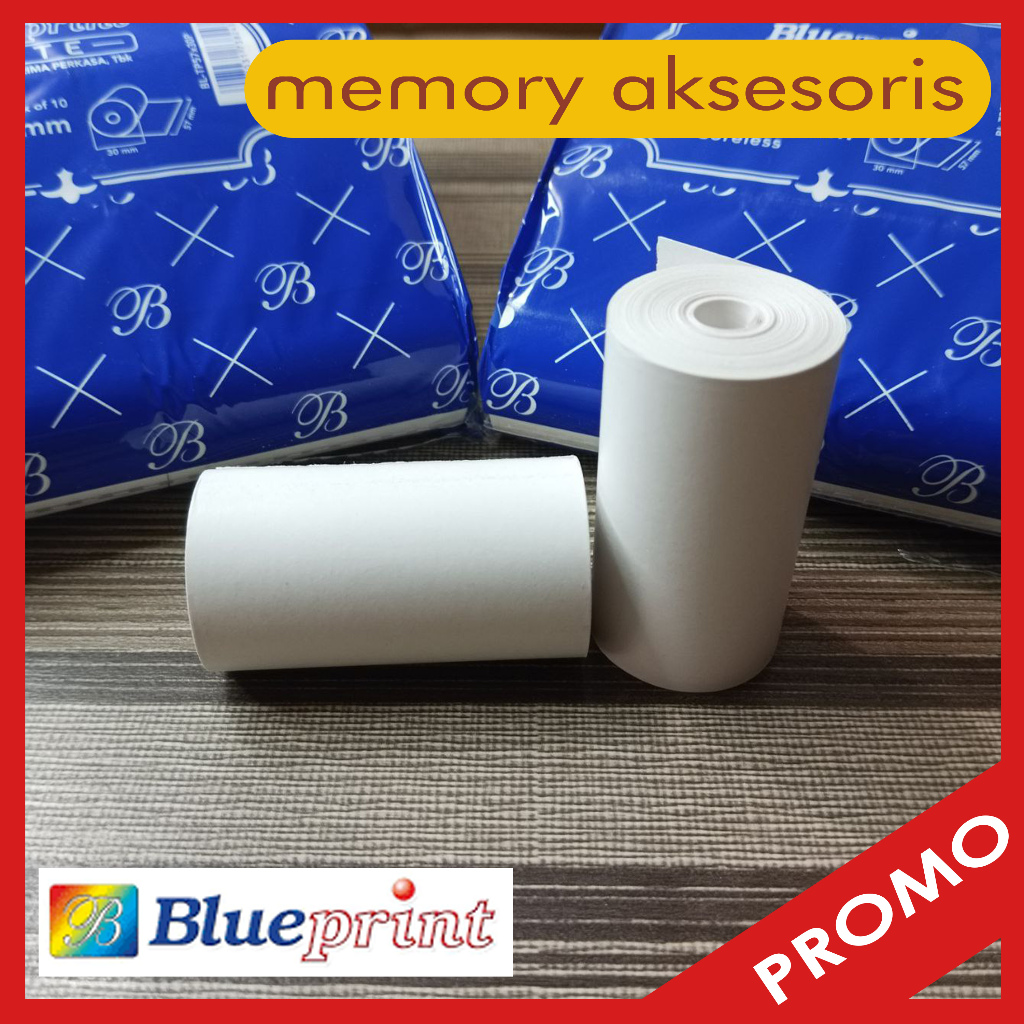 Jual Kertas Thermal 57mm x 30mm Blueprint Lite Kertas Kasir Kertas ...