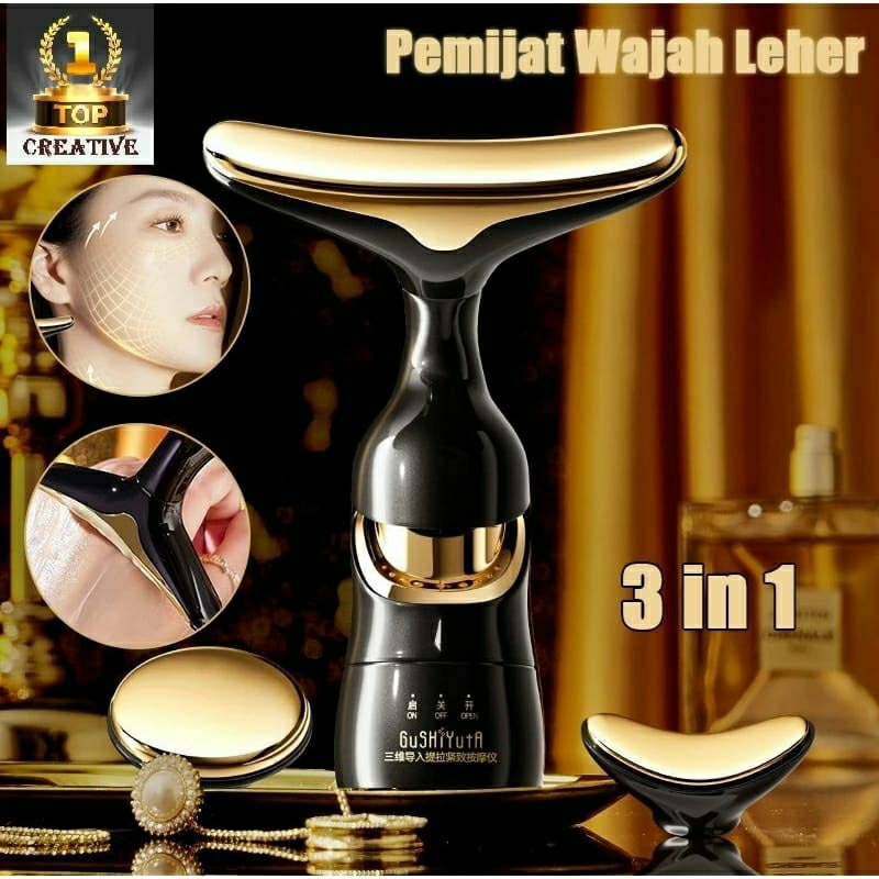 Jual Alat Pijat Pengencang Kulit Wajah 3in1 dan Leher Alat Pijat Muka ...