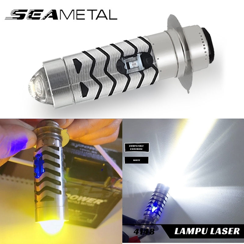 Jual SEAMETAL Lampu Utama LED Motor H6 Laser Jauh Dekat 2 Warna Putih Kuning Biru / Lampu Depan ...