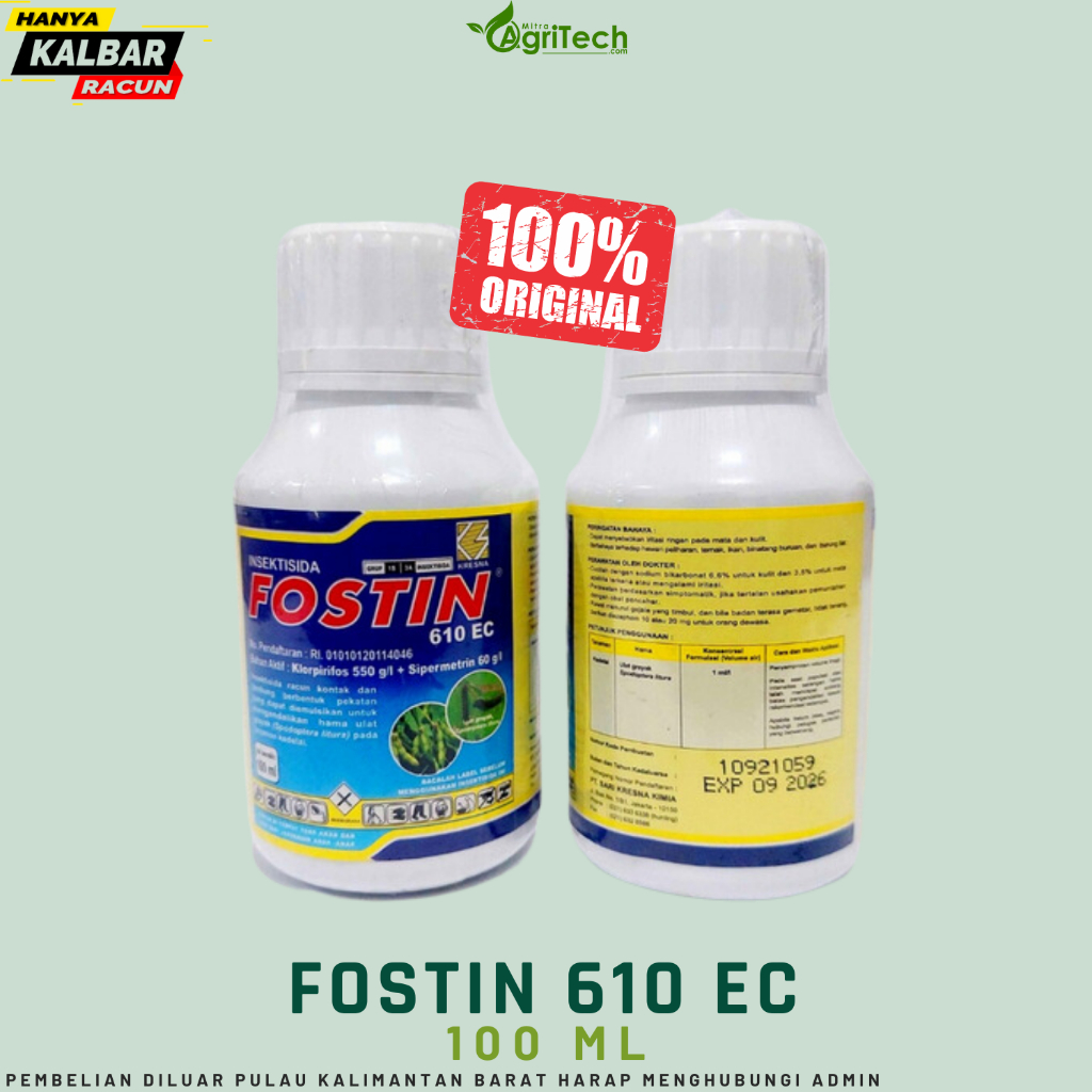Jual INSEKTISIDA FOSTIN 610 EC 100 ML KLORPIROPOS 550 g/l + sipermetrin ...