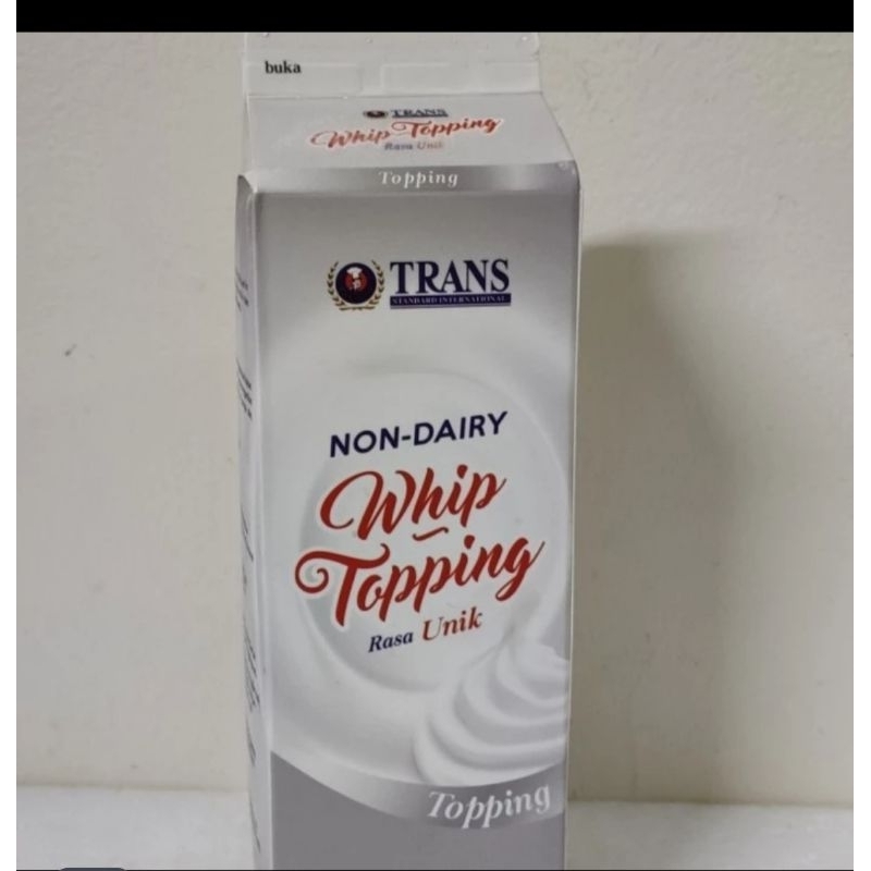 Jual Trans Whip Topping Non-Dairy whipping Cream 1Liter | Shopee Indonesia