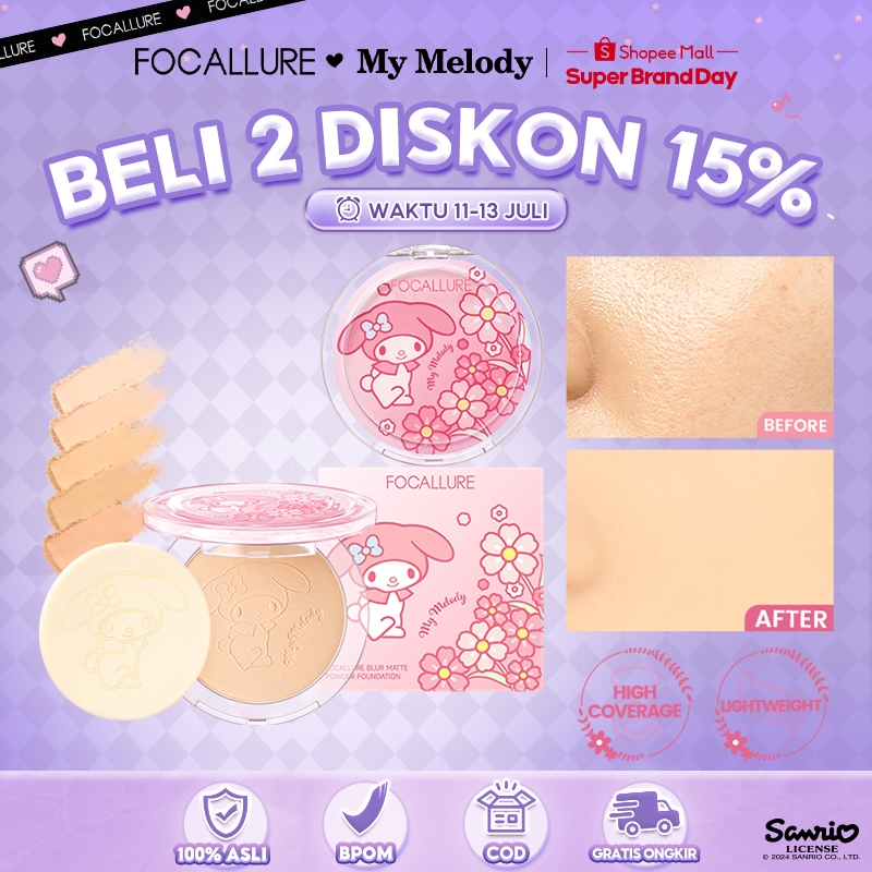 Jual FOCALLURE X Sanrio Matte Setting Powder High Coverage # ...