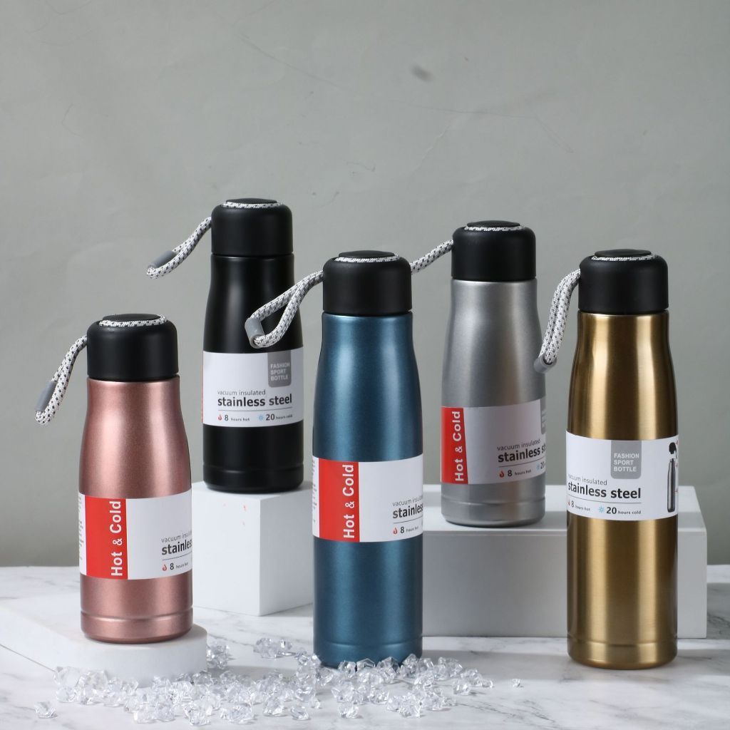 Jual Botol Minum Stainless Steel Panas Dingin Ukuran 600ml + Tali BOTOL ...