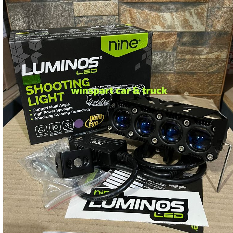 Jual LAMPU TEMBAK LUMINOS NINE Q10 4 MATA BLUE LENS PUTIH KUNING LAMPU ...