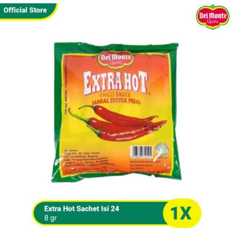 Jual Delmonte Chili Sauce Extra Hot Sachet 24x8gr | Shopee Indonesia